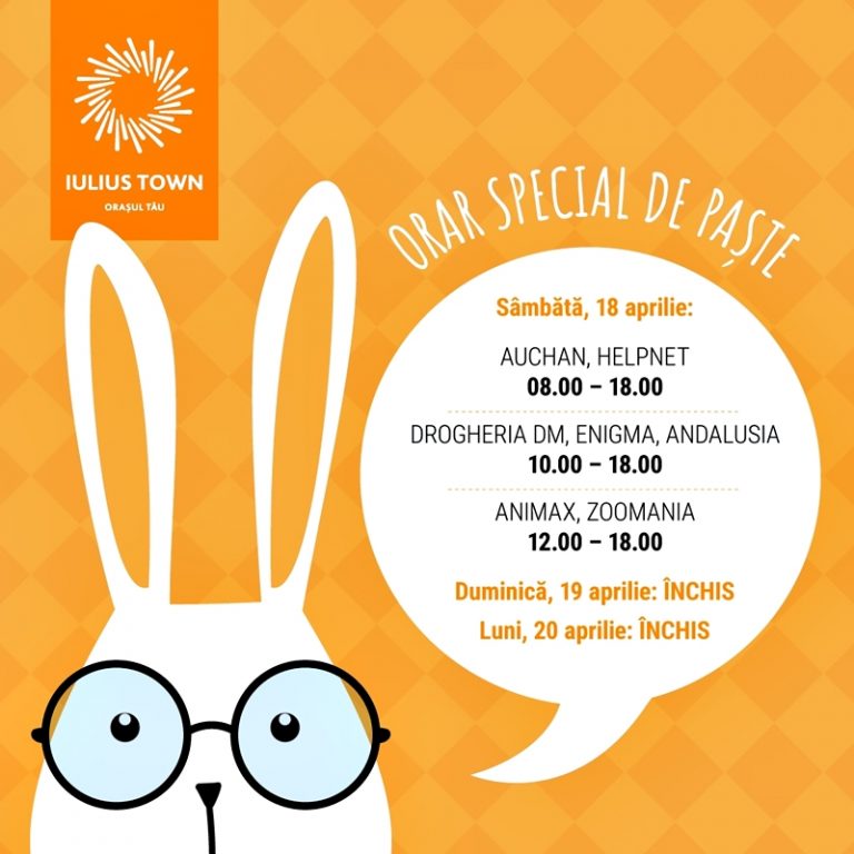 Program special de Paste al magazinelor deschise, din Iulius Town ...