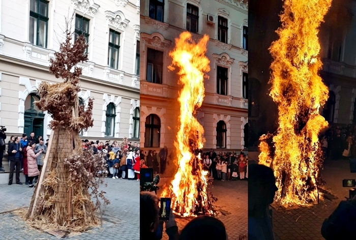 Craciunul pe rit vechi! Sarbii din Timisoara au dat foc badnjakului ...
